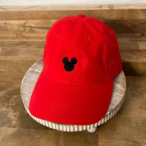 Disney | Accessories | Disney Mickey Mouse Red Adult Ballcap W ...